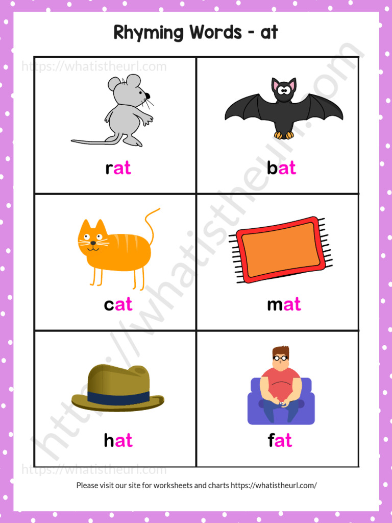 Rhyming Words Worksheets and Cards | PDF