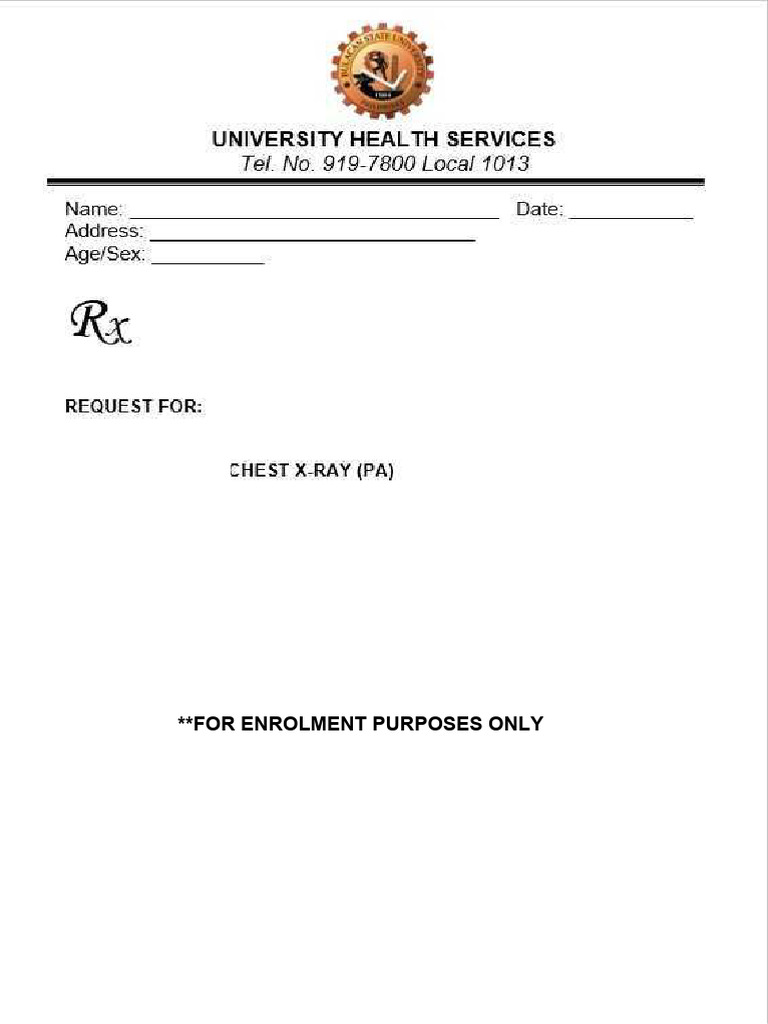 Chest X Ray Referral Form | PDF