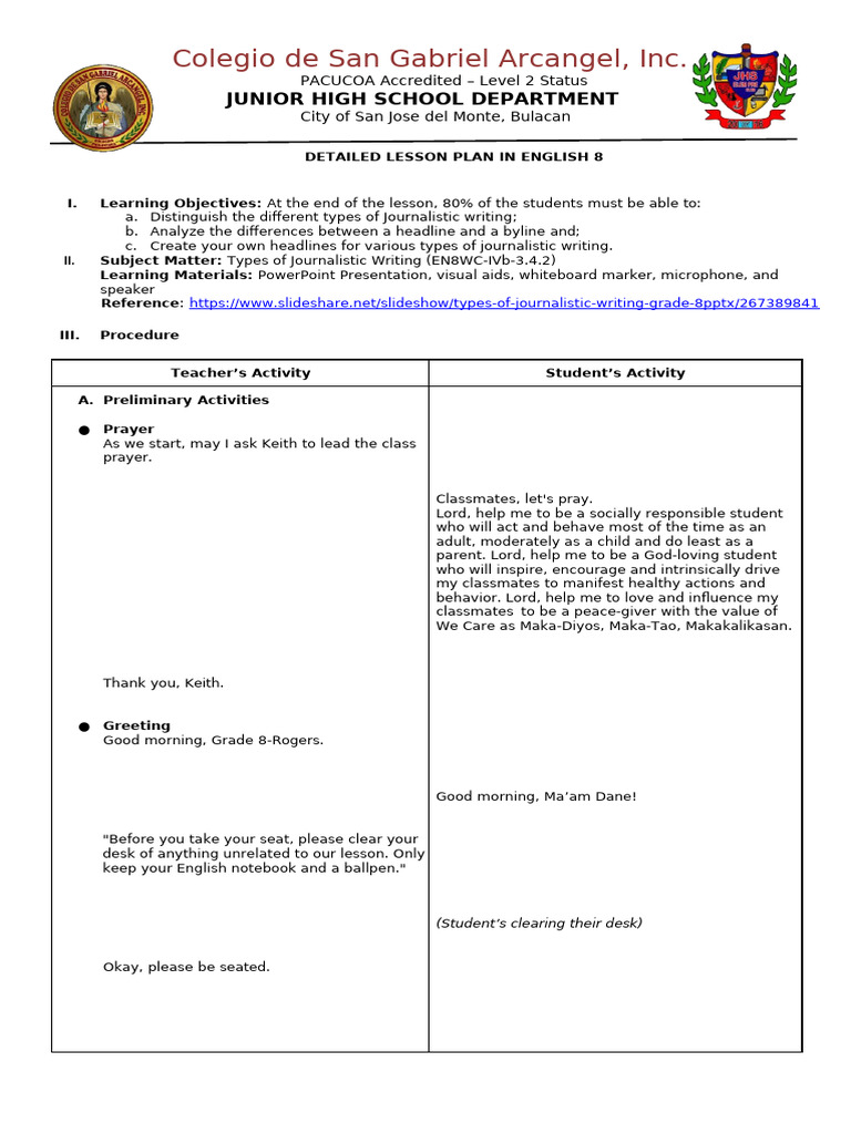 Distinguish The Types of Journalistic Writing | PDF | News | Journalism