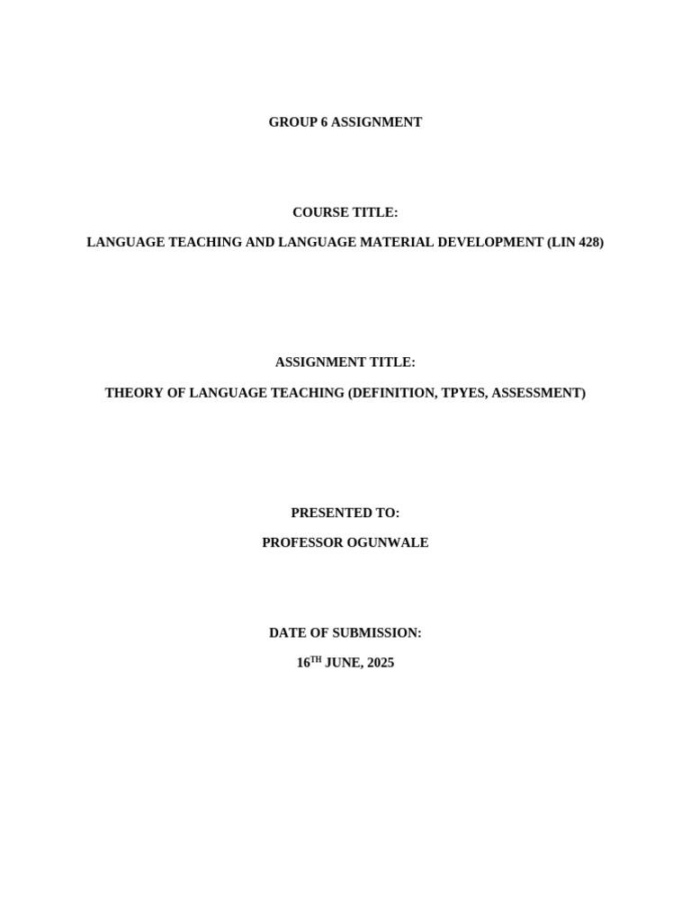 Lin 428 Assignment Group 6... Done | PDF | Educational Assessment ...