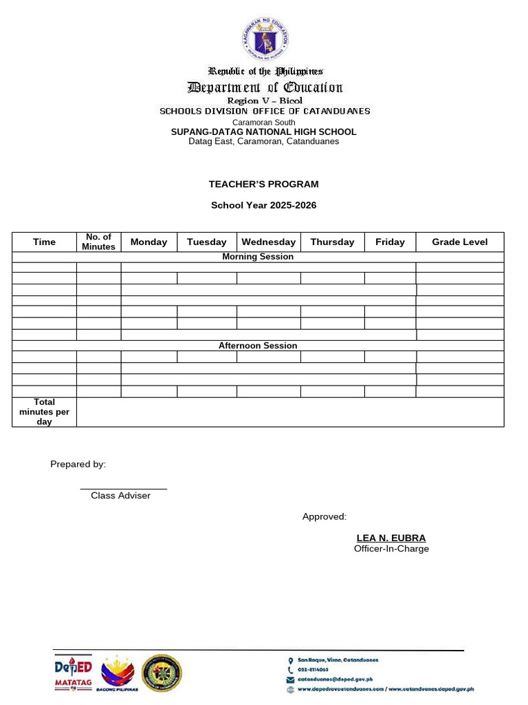 JHS Teachers Program | PDF