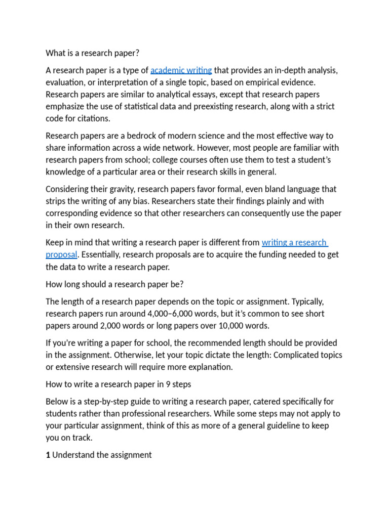 What Is A Research Paper | PDF | Citation | Apa Style