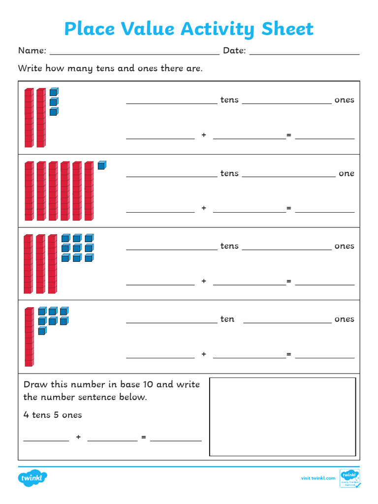 Maths Place Value Activity Sheet Ver 7 | PDF
