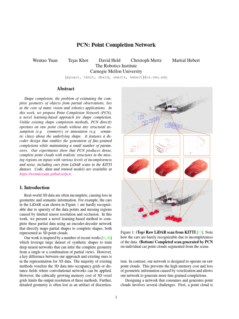 Point Completion Network - Point CLD | PDF | Deep Learning | Shape