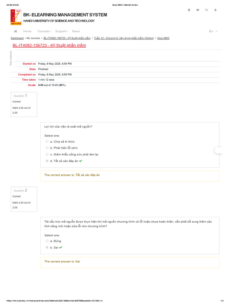 Quiz 0803 - Attempt Review | PDF