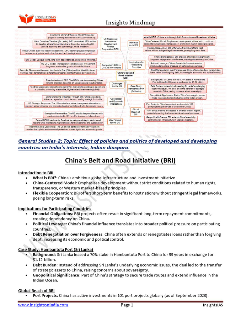 Chinas Belt and Road Initiative BRI | PDF | Economies