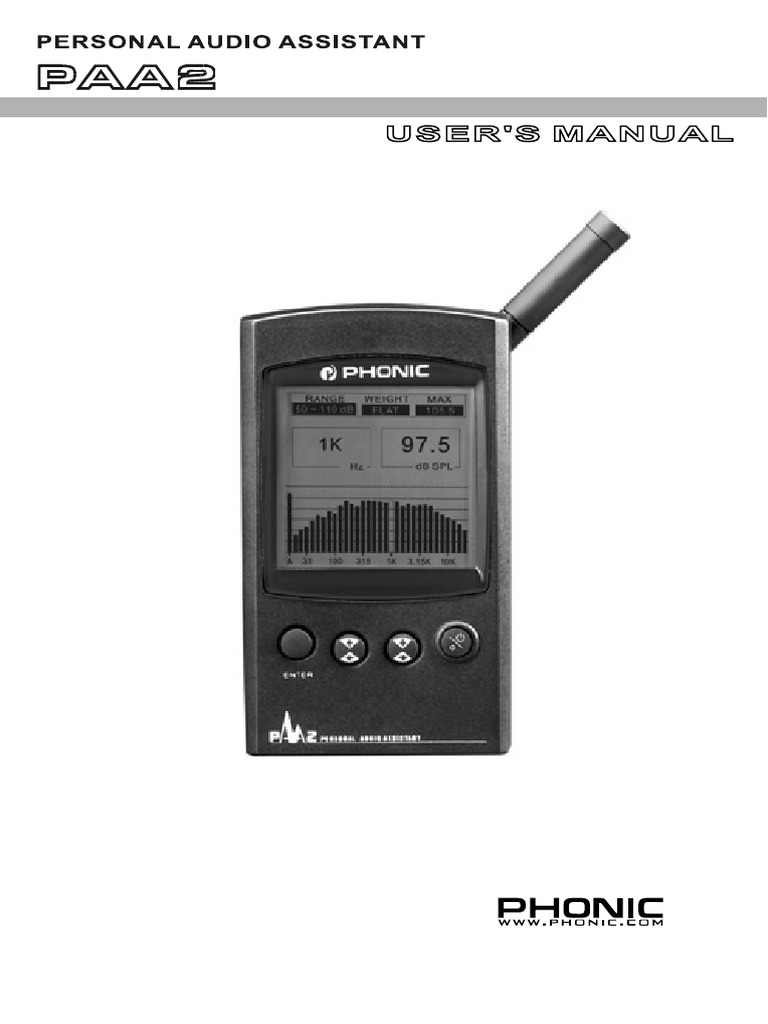 Phonic PAA2 User Manual | PDF | Decibel | Microphone