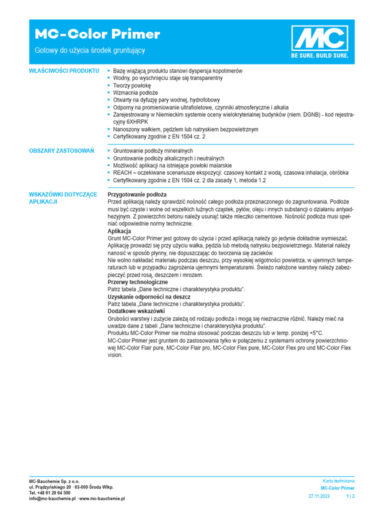MC-Color Primer DE PL PL TDS | PDF