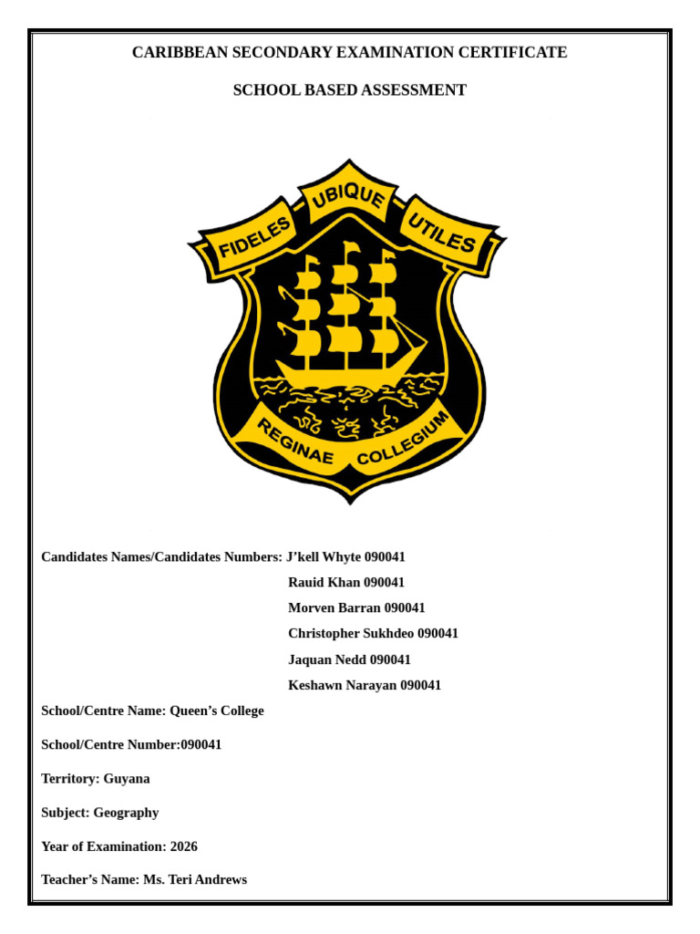 Geography SBA Methodology | PDF
