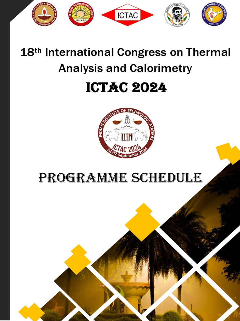ICTAC 2024 Workshop in IIT Madras | PDF | Thermal Analysis | Heat