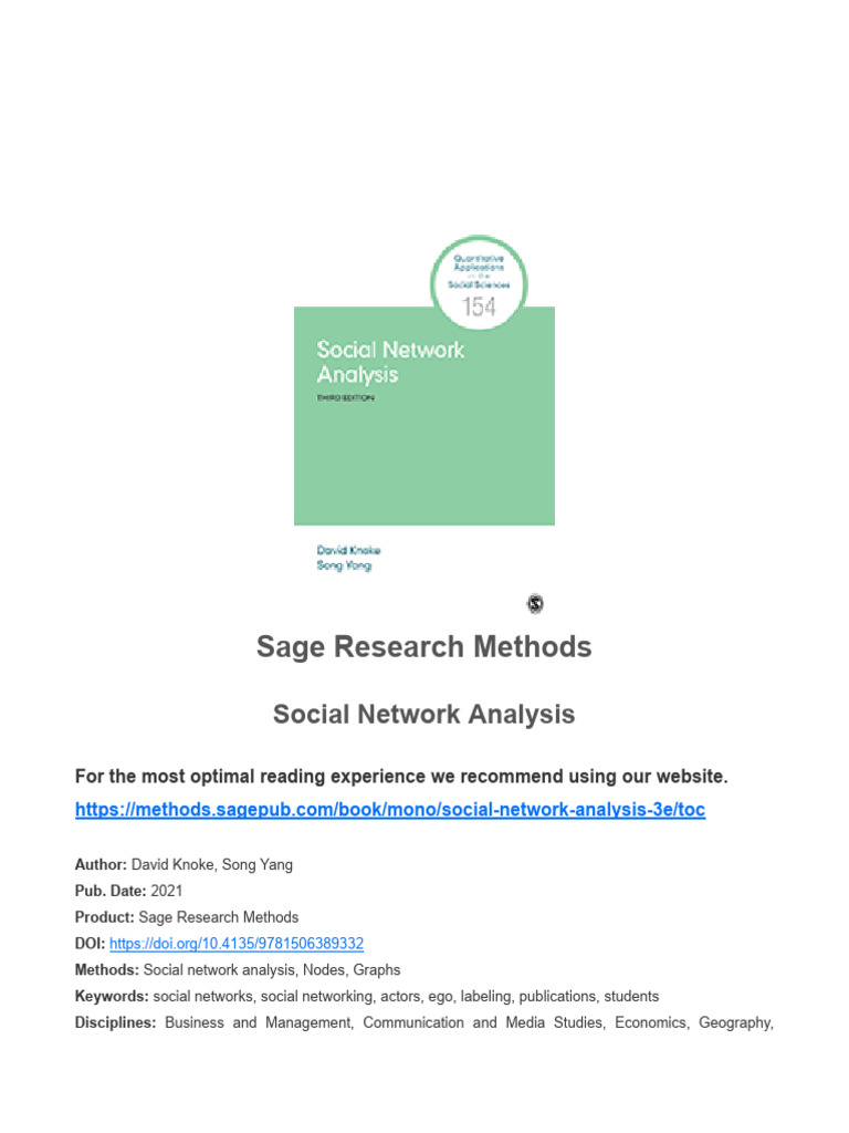 Social Network Analysis 3e | PDF | Regression Analysis | Social Network