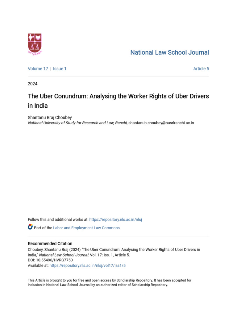 Uber Drivers' Rights in India | PDF | Social Security (United States ...