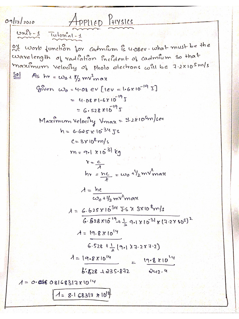 Physics Tutorial-1 | PDF