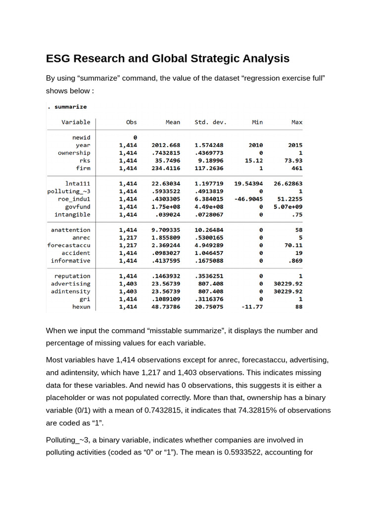 Class-Home Exercise 2 - Panel and Longitudinal Analysis | PDF | Mean | Variance