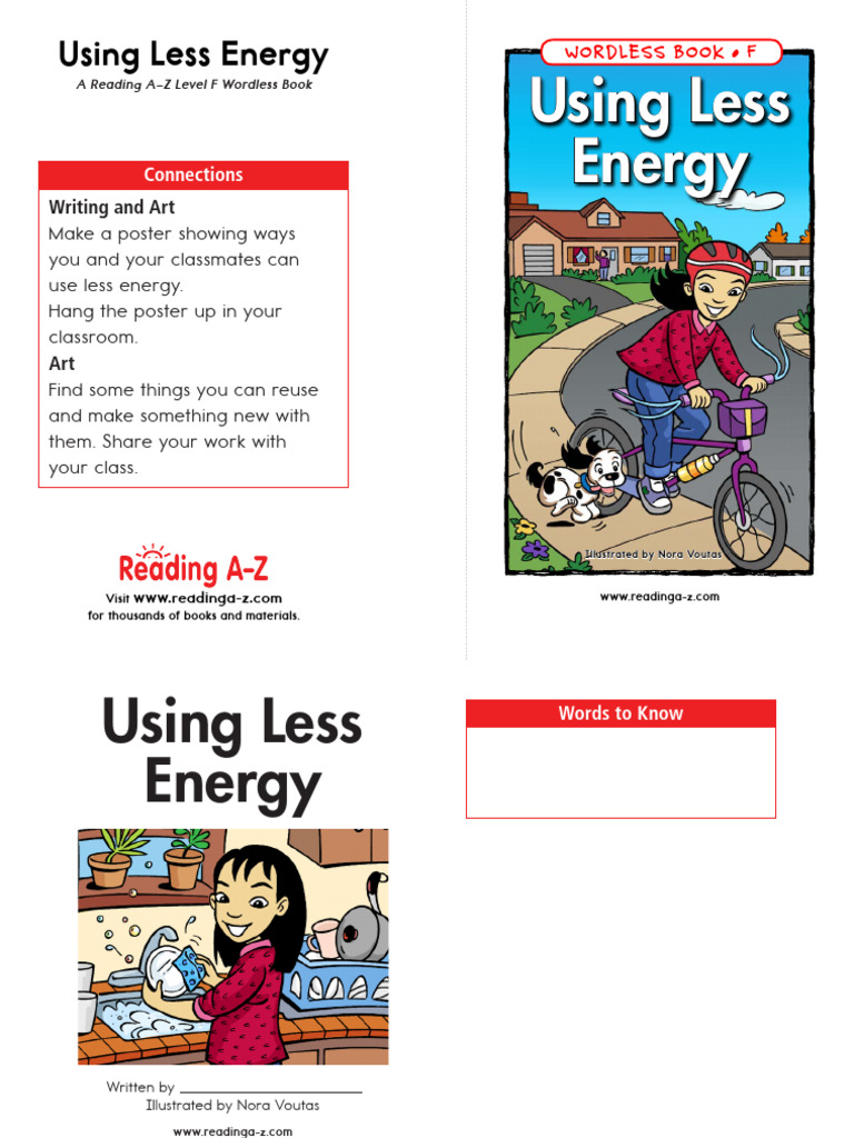 Ways to Use Less Energy: Level F | PDF