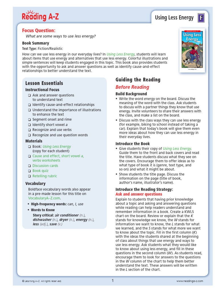 Ways to Use Less Energy in Daily Life | PDF | Reading Comprehension ...