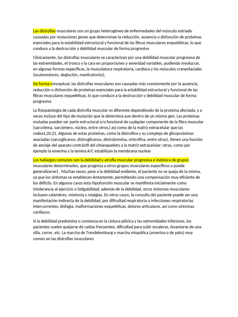 Las Distrofias Musculares Son Un Grupo Heterogéneo de Enfermedades Del ...