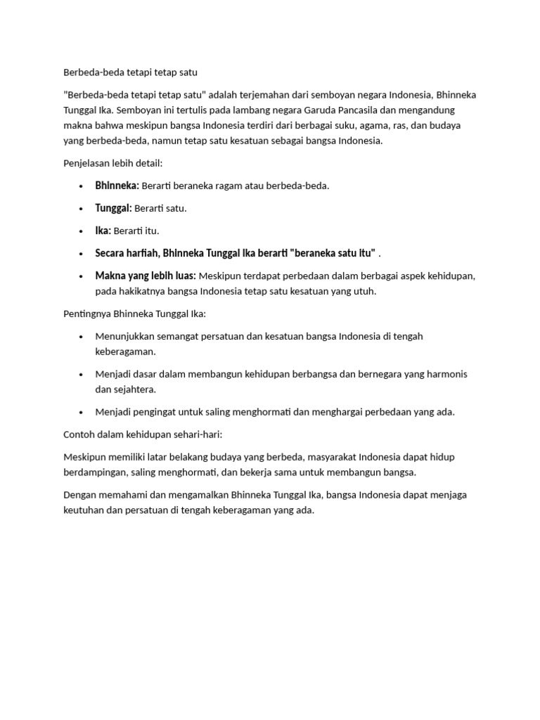 Berbeda-BEDA TAPI TETAP SATU | PDF