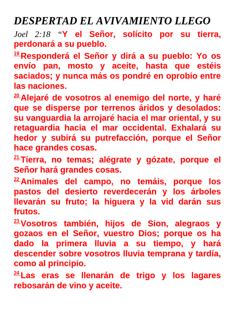 Avivamiento: Restauración y Esperanza | PDF