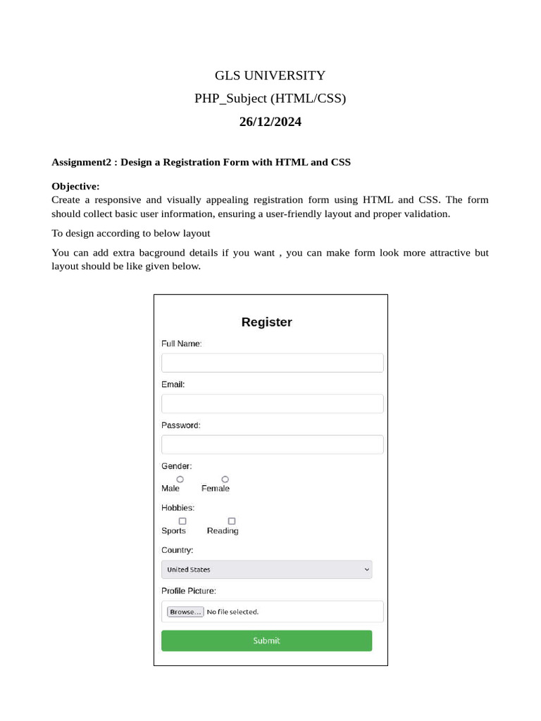 Assignment 2 Form | PDF
