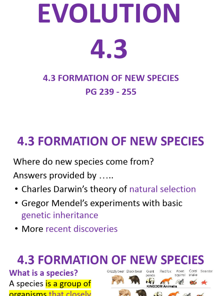 Evolution 4.3 Speciation | PDF | Inbreeding | Evolution