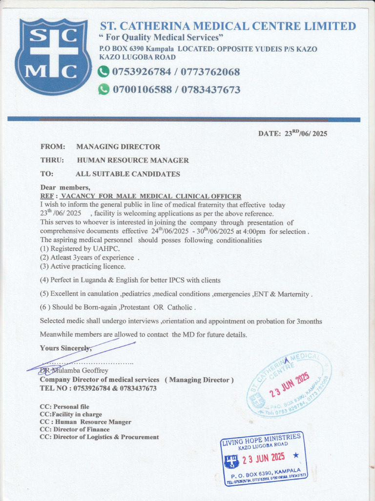 Facility Internal Memo | PDF