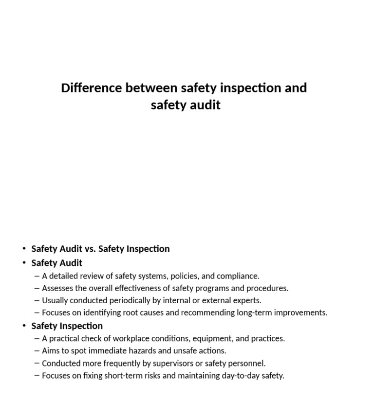 Audit Vs Inspection | PDF