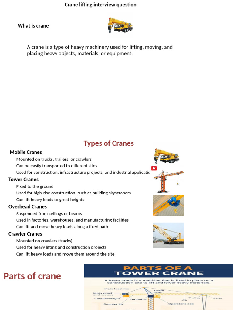 Crane Lifting Safety and Interview Guide | PDF | Crane (Machine)