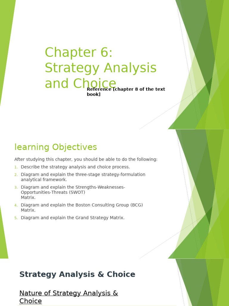 Chapter 3 Analysis and Choice | PDF | Swot Analysis | Economies