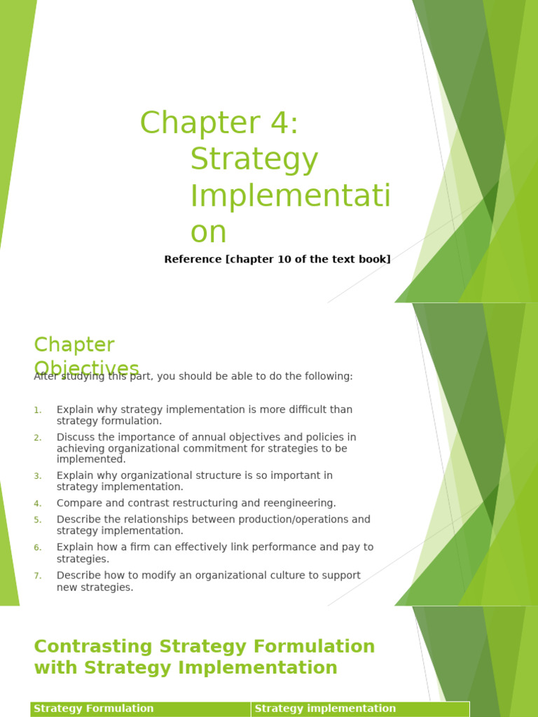 Chapter 4 Strategy Implementation1 | PDF | Policy | Layoff