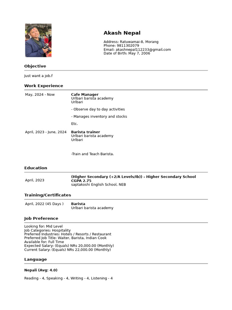 Akash Nepal Resume 1744470139652-1 | PDF