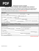 Standard FDW Employment Contract Template | PDF | Employment | Salary