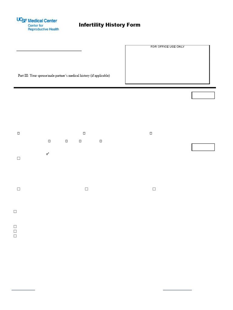 FORM 413-Fertility Intake | PDF | Birth Control | Pregnancy
