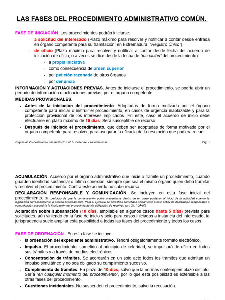 Esquemas Lpac 3 Fases Del Procedimiento | PDF | Justicia | Crimen y violencia