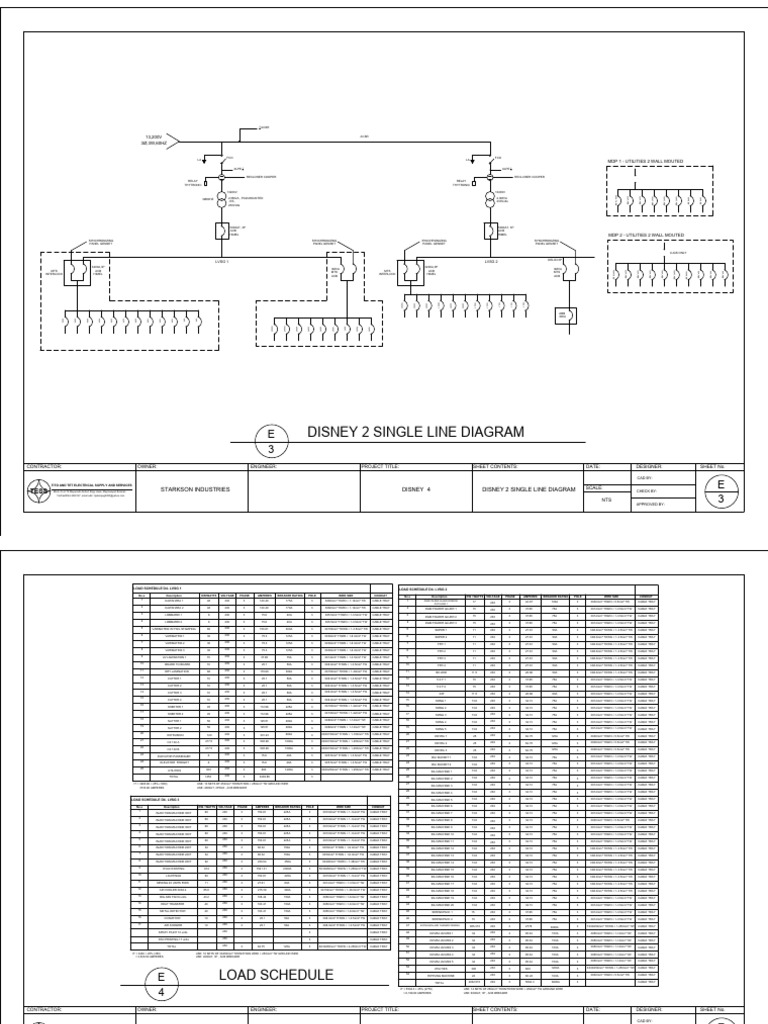Disney 2 Single Line Diagram Overview | PDF | Wire | Building Engineering