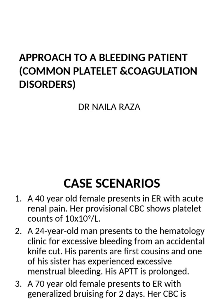 Managing Bleeding Disorders in Patients | PDF | Bleeding | Platelet