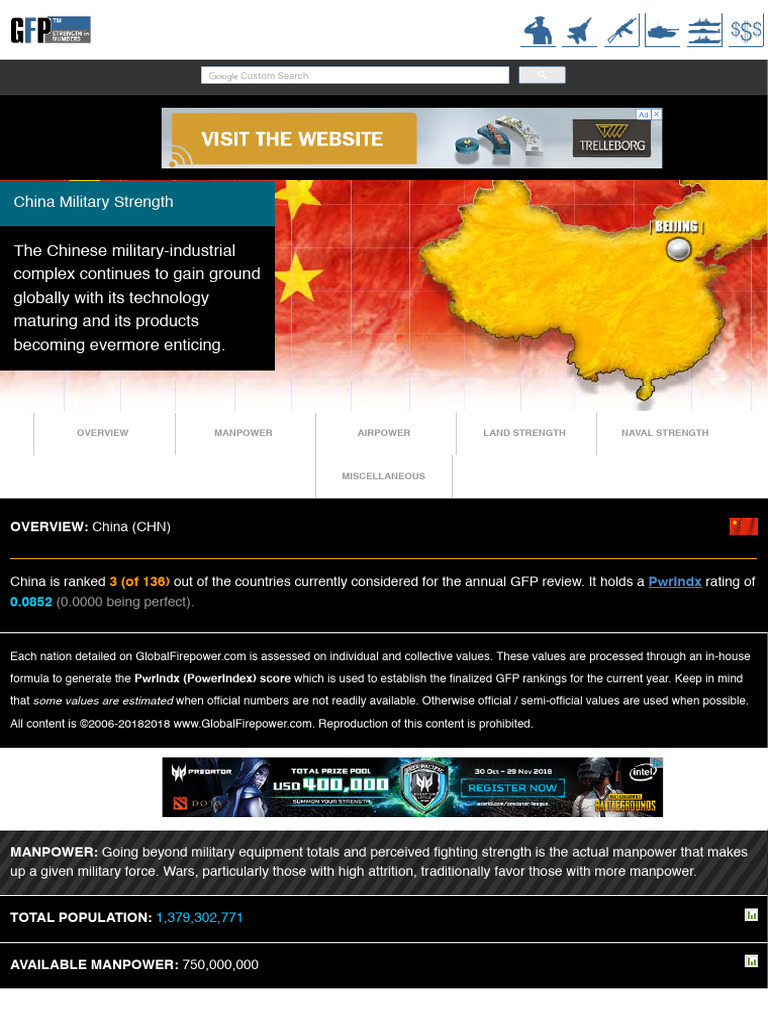 2018 China Military Strength | PDF | Armoured Fighting Vehicles | Warfare