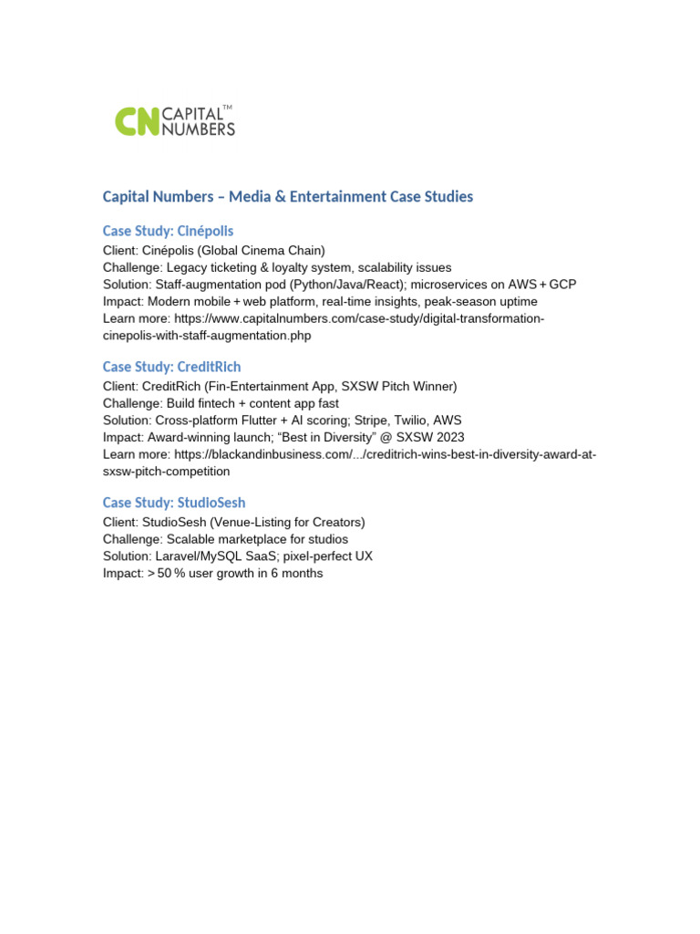 CN Case Studies and OnePager | PDF