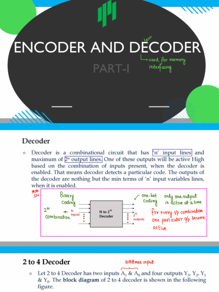 Lecture-21 Encoder and Decoder Part-01 - Yt | PDF