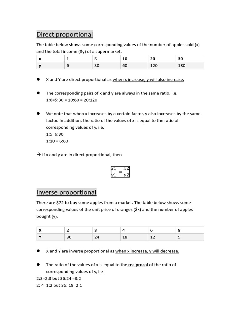 Exercise For Proportional | PDF | Area | Length