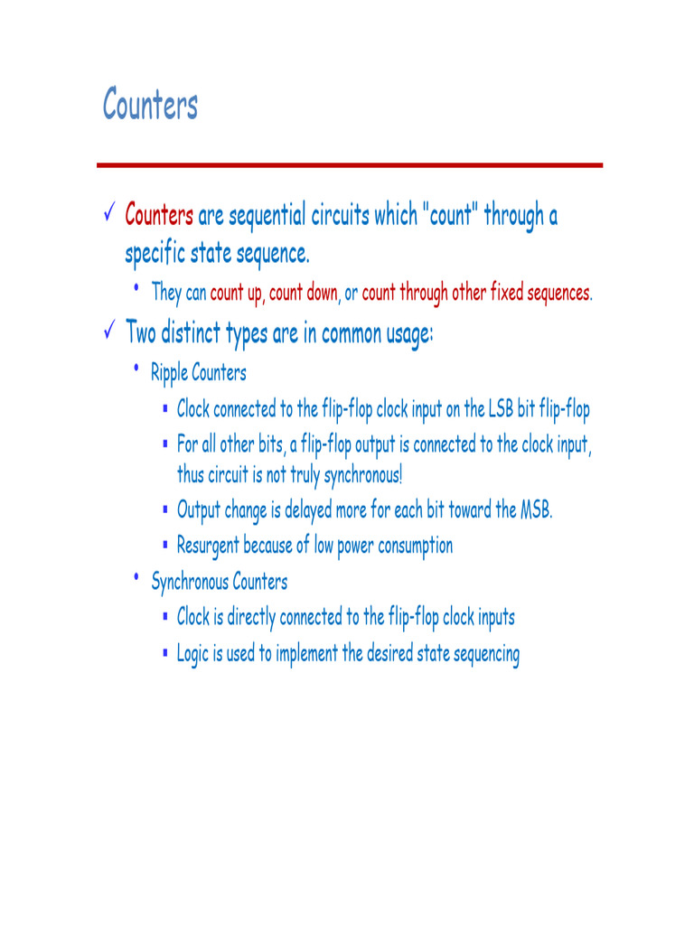 Types of Counters: Ripple & Synchronous | PDF | Electronic Circuits ...