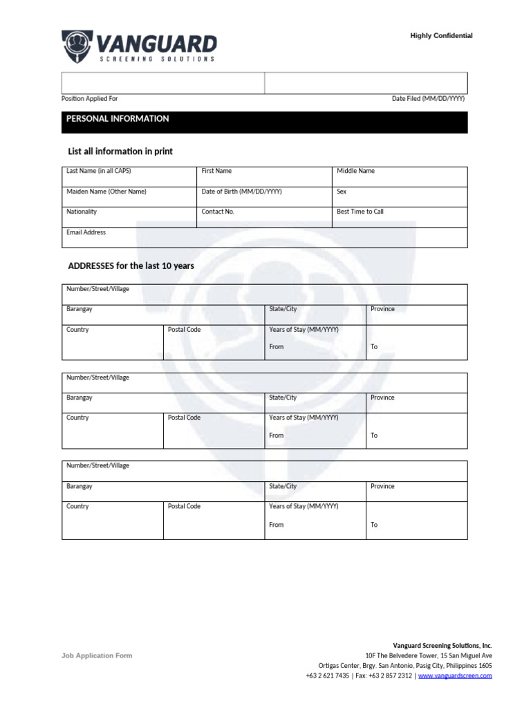 VSSI Standard Vetting Form (2020) | PDF | Educational Stages