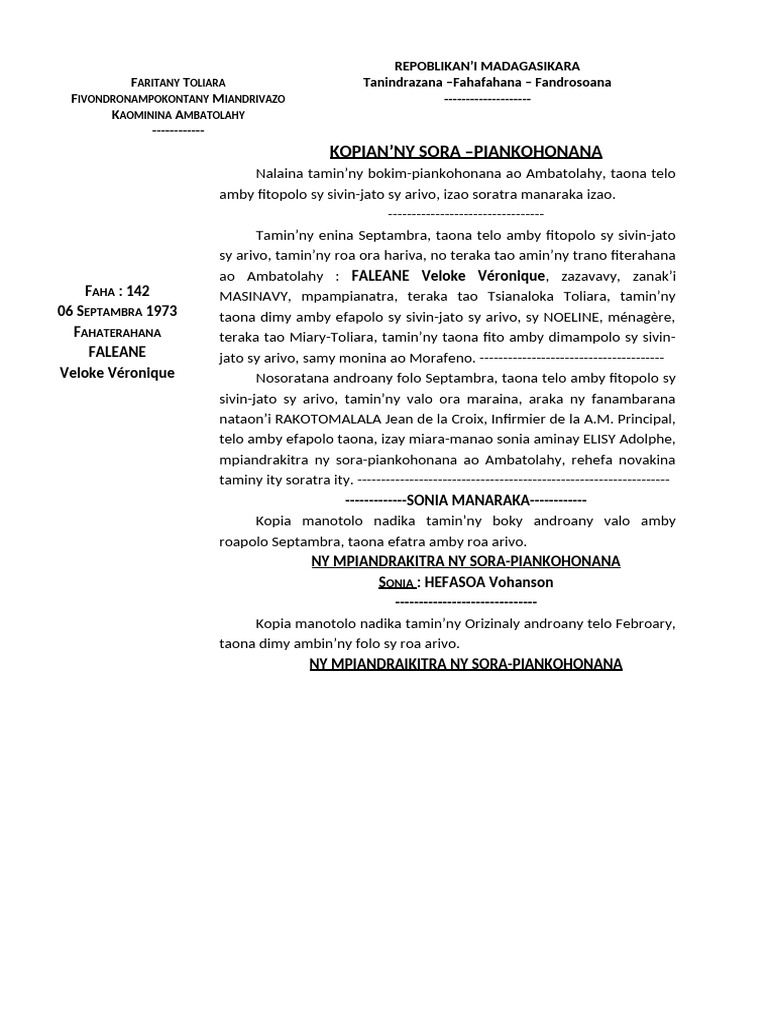 Kopia Faleane Veloke Véronique | PDF
