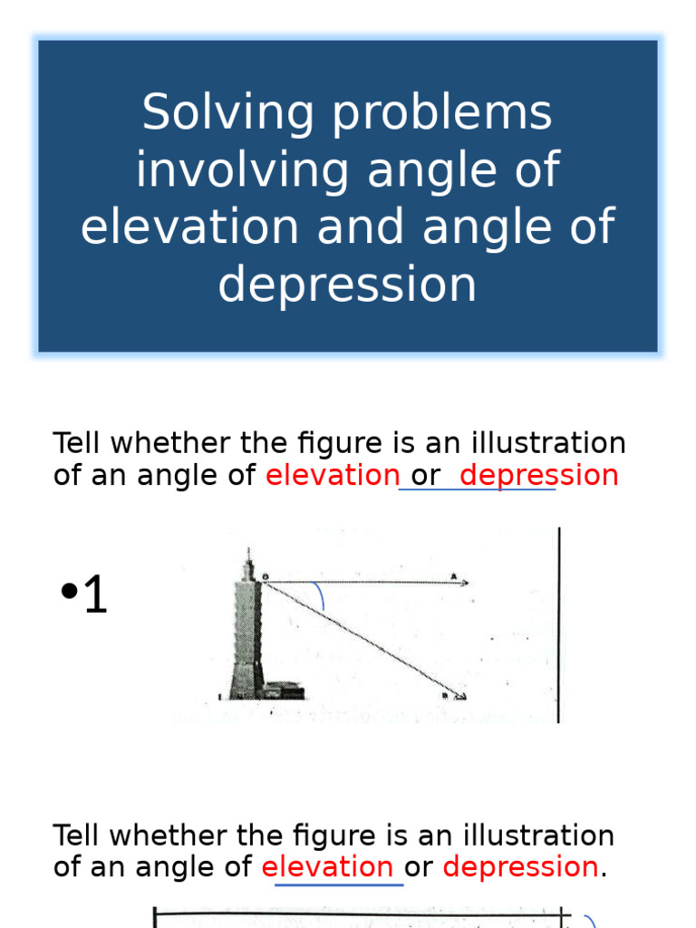 Trigonometry: Elevation and Depression | PDF