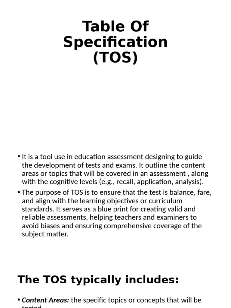 Table of Specification for EPP Grade 6 | PDF | Educational Assessment ...