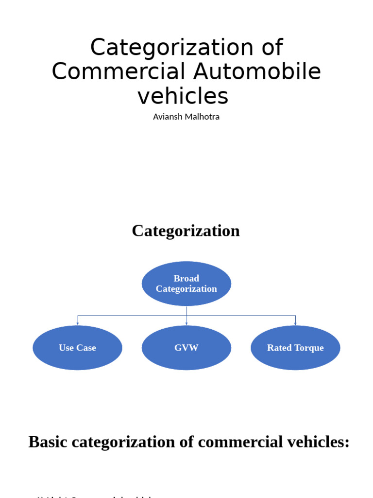 Commercial Vehicle Classification Overview | PDF | Truck | Wheeled Vehicles