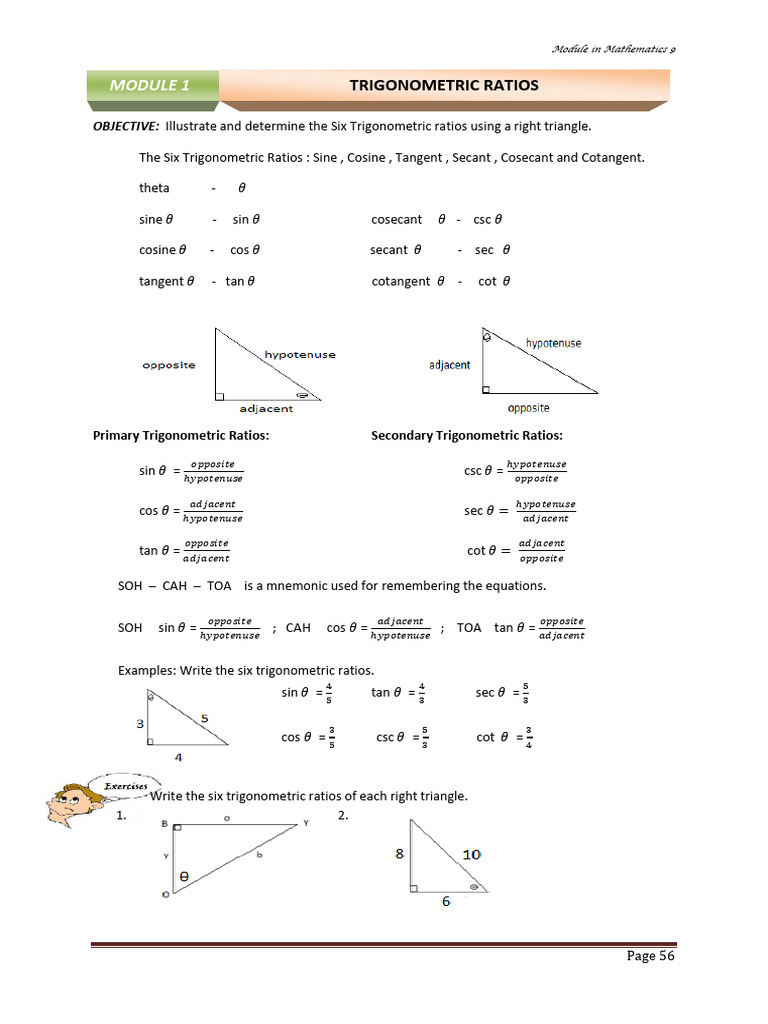 Trigonometric Ratios and Angles | PDF | Trigonometric Functions ...
