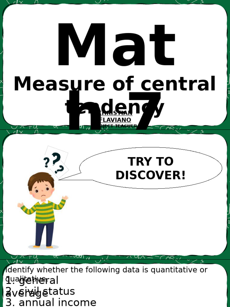 Intro - Measure of Central Tendency | PDF | Mean | Average