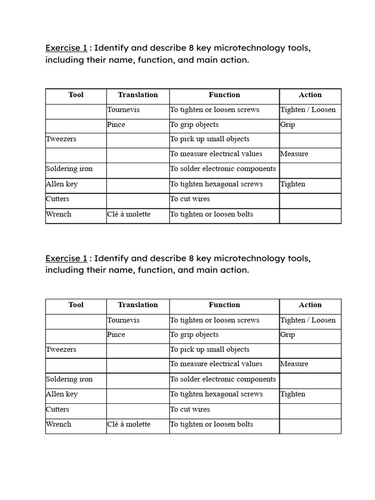 Exercice 1 - Séance PRO 1MICRO | PDF