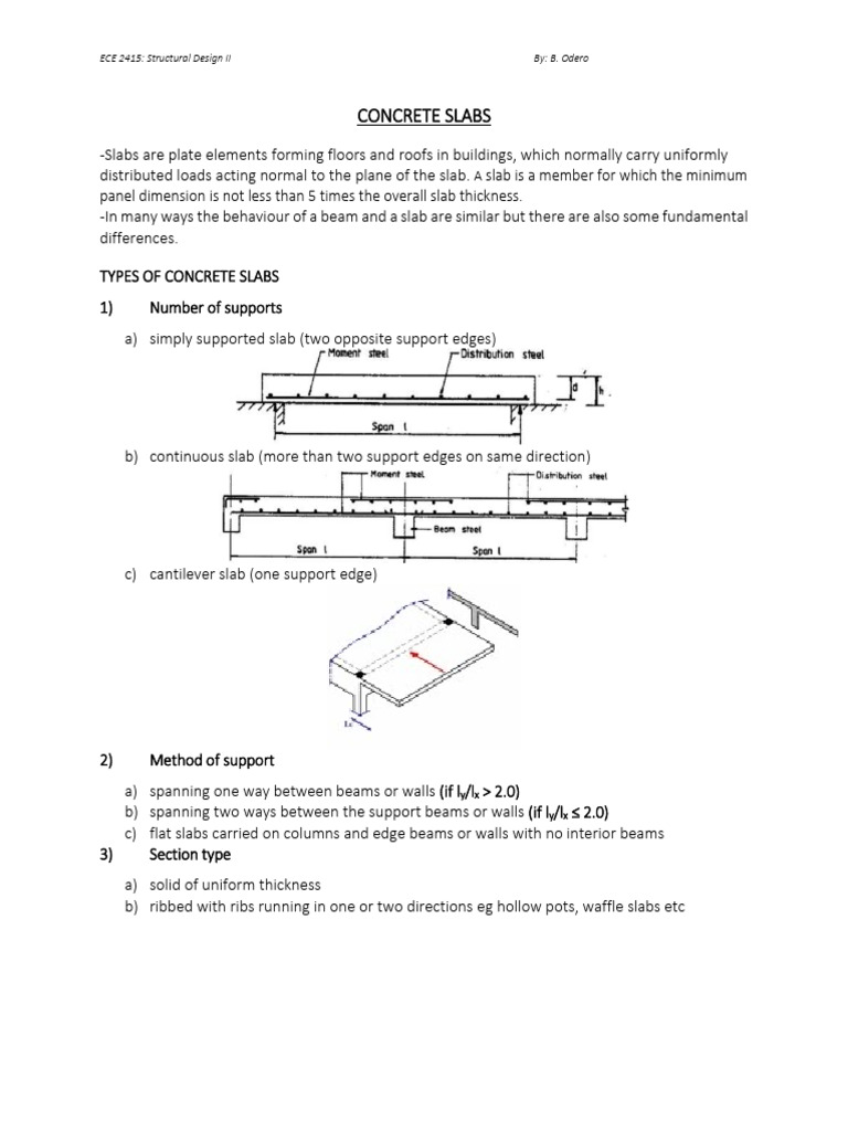 1.3 Concrete Slabs NOTES 2025 | PDF | Beam (Structure) | Bending